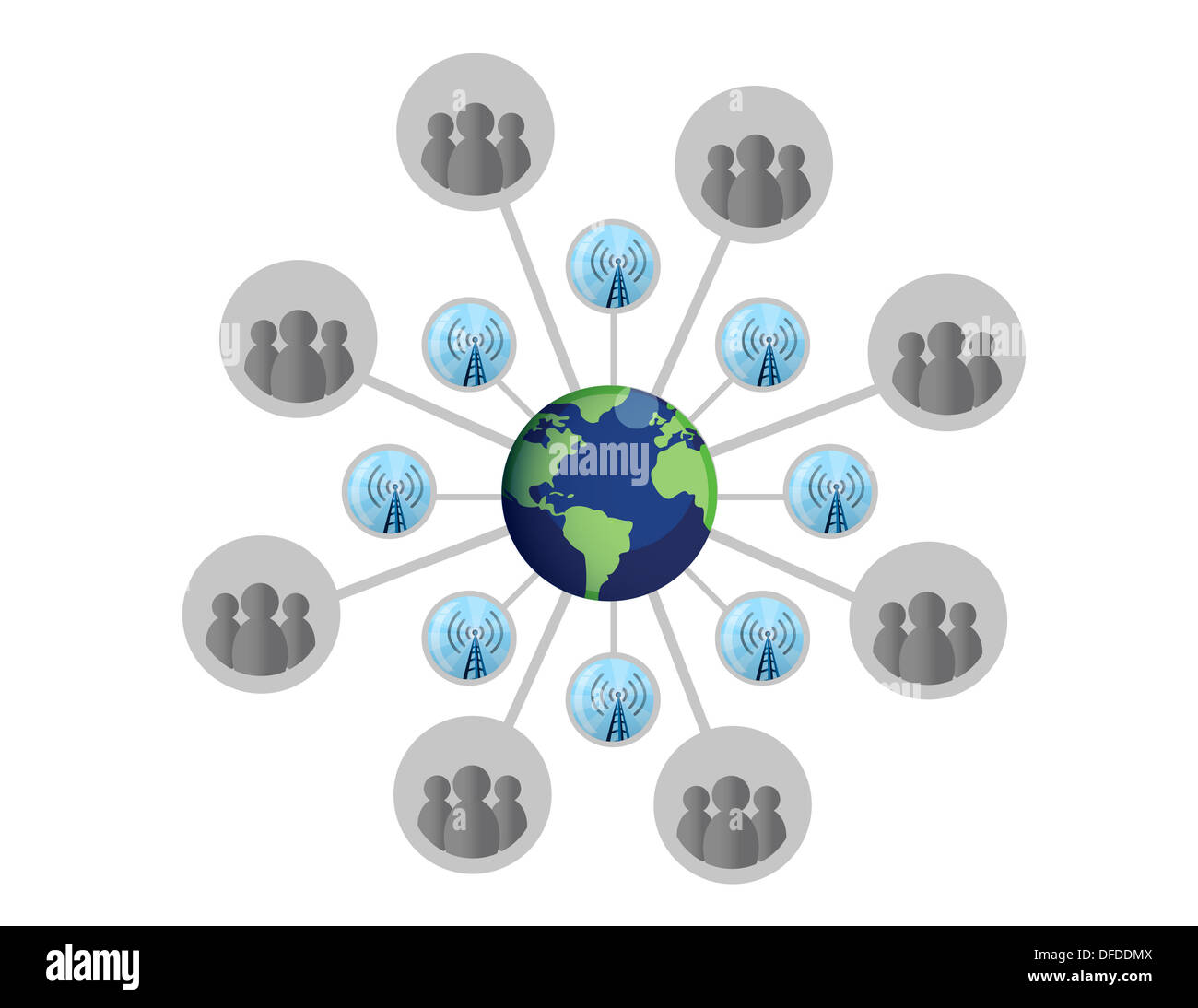 Social network illustration chart Stock Photo - Alamy