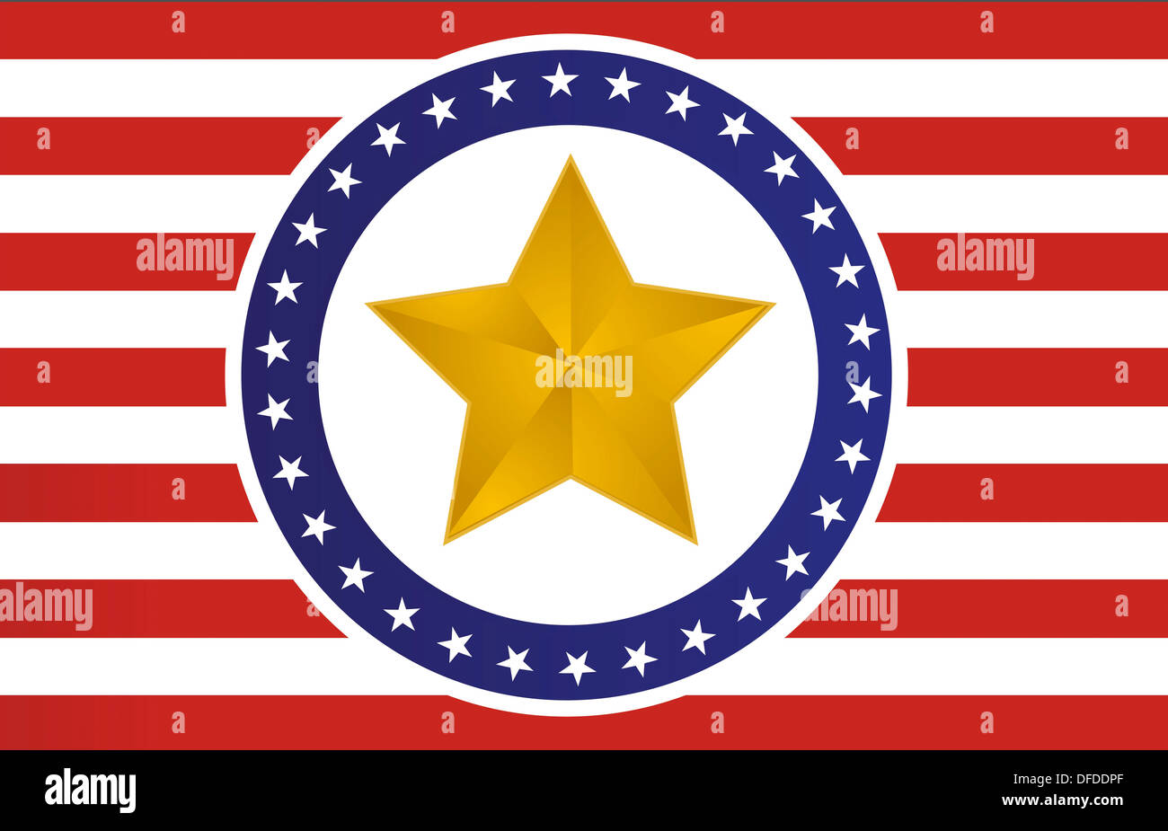 US gold star flag illustration design Stock Photo - Alamy