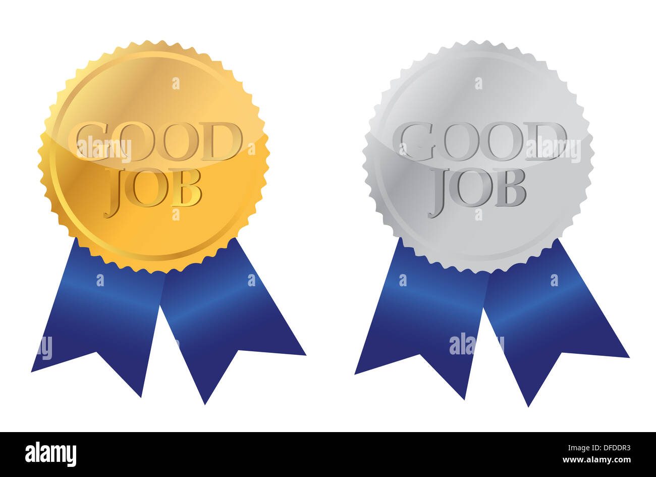 good job ribbon seals over white Stock Photo - Alamy