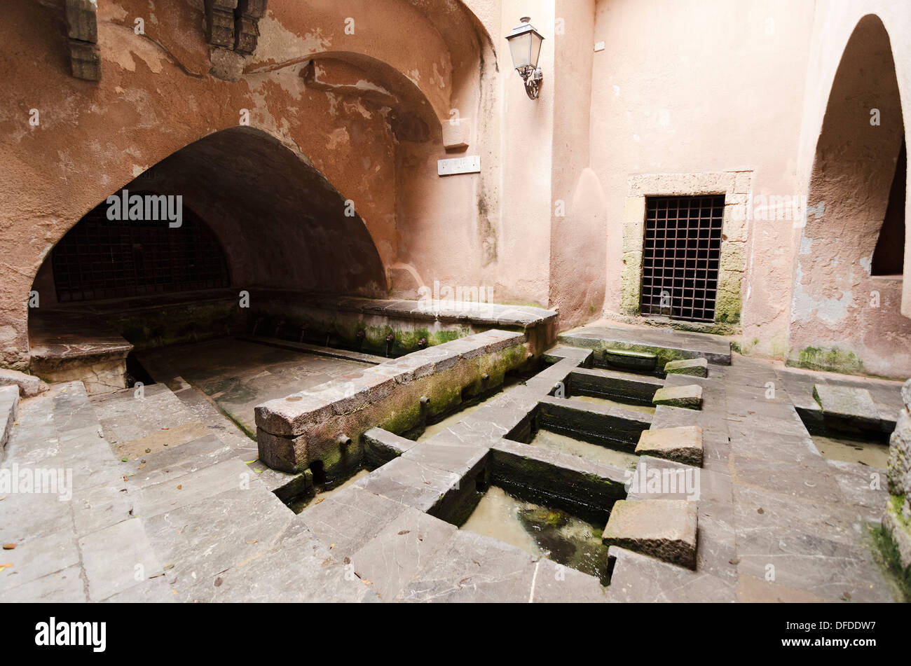medieval laundry in Cefalu, Sicily, Italy Stock Photo - Alamy