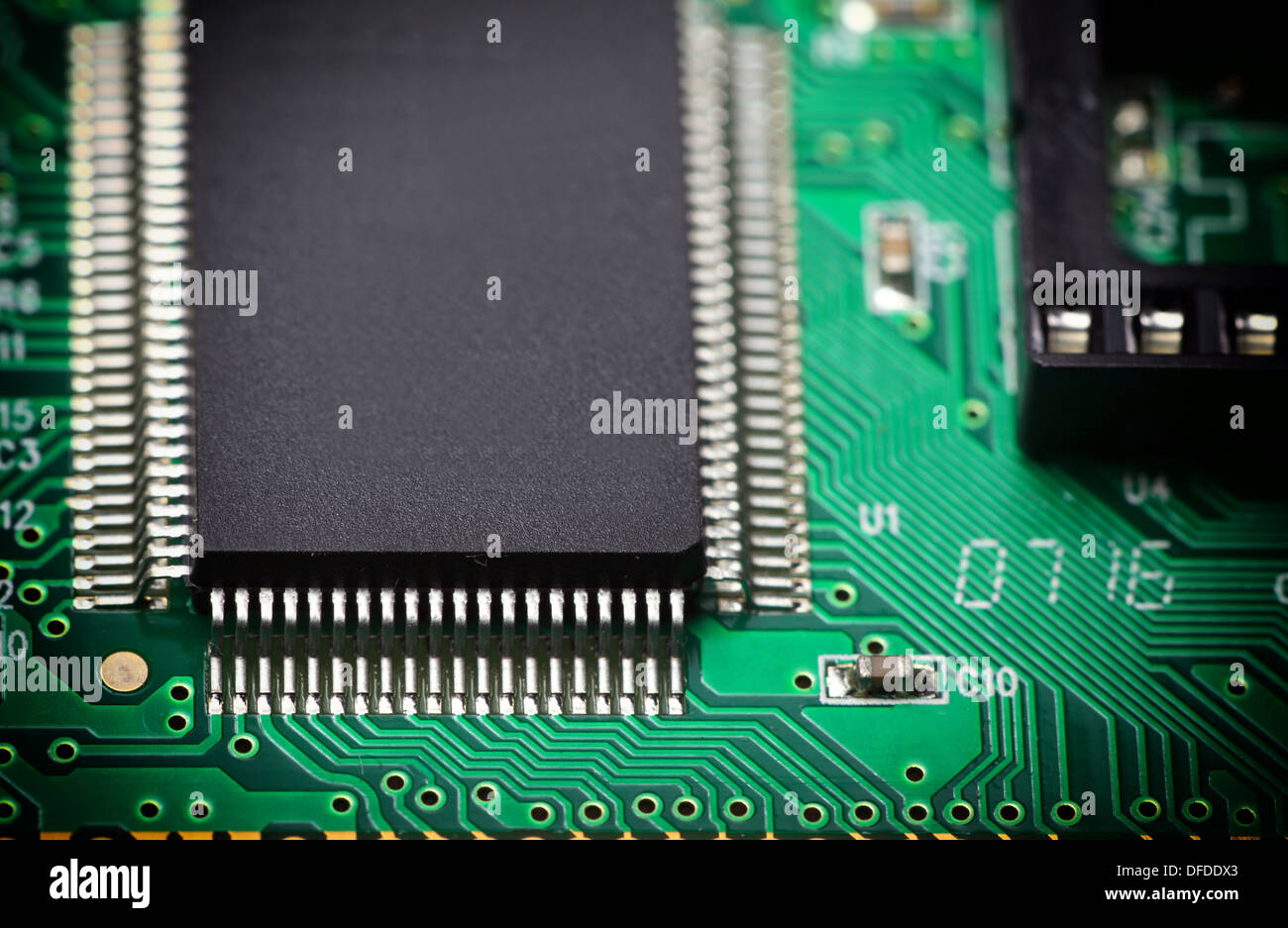 Printed Circuit Board with many electrical components, electronics ...