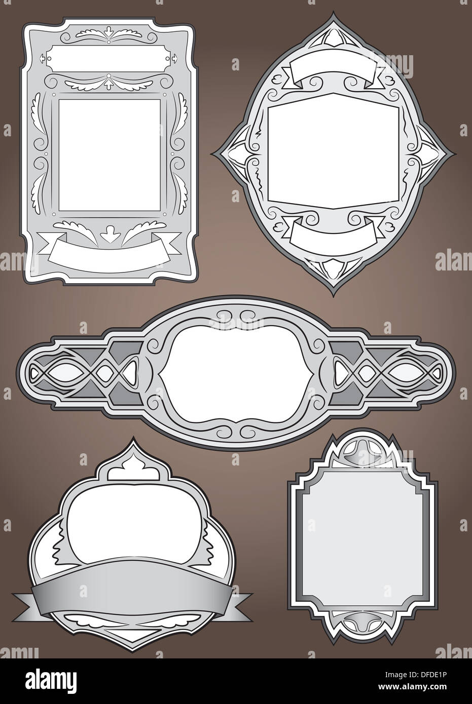 Vintage style labels and old paper Stock Photo - Alamy