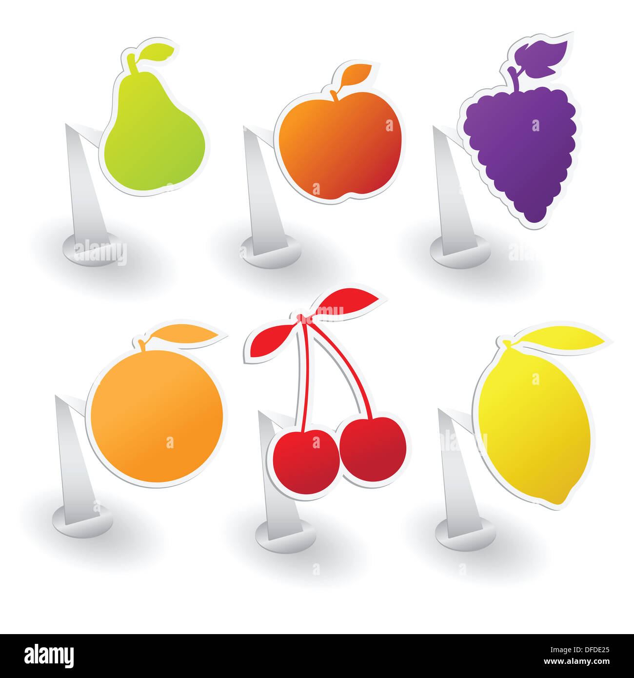collection of fruit stickers Stock Photo - Alamy