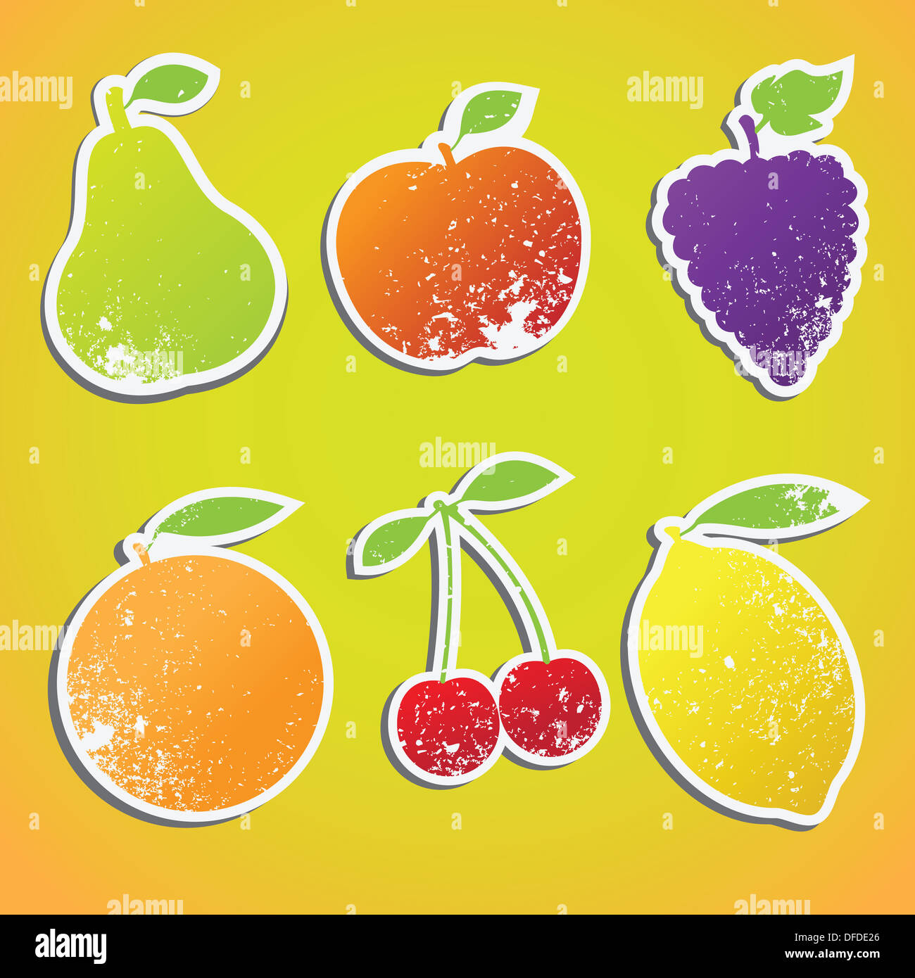 collection of fruit stickers Stock Photo - Alamy