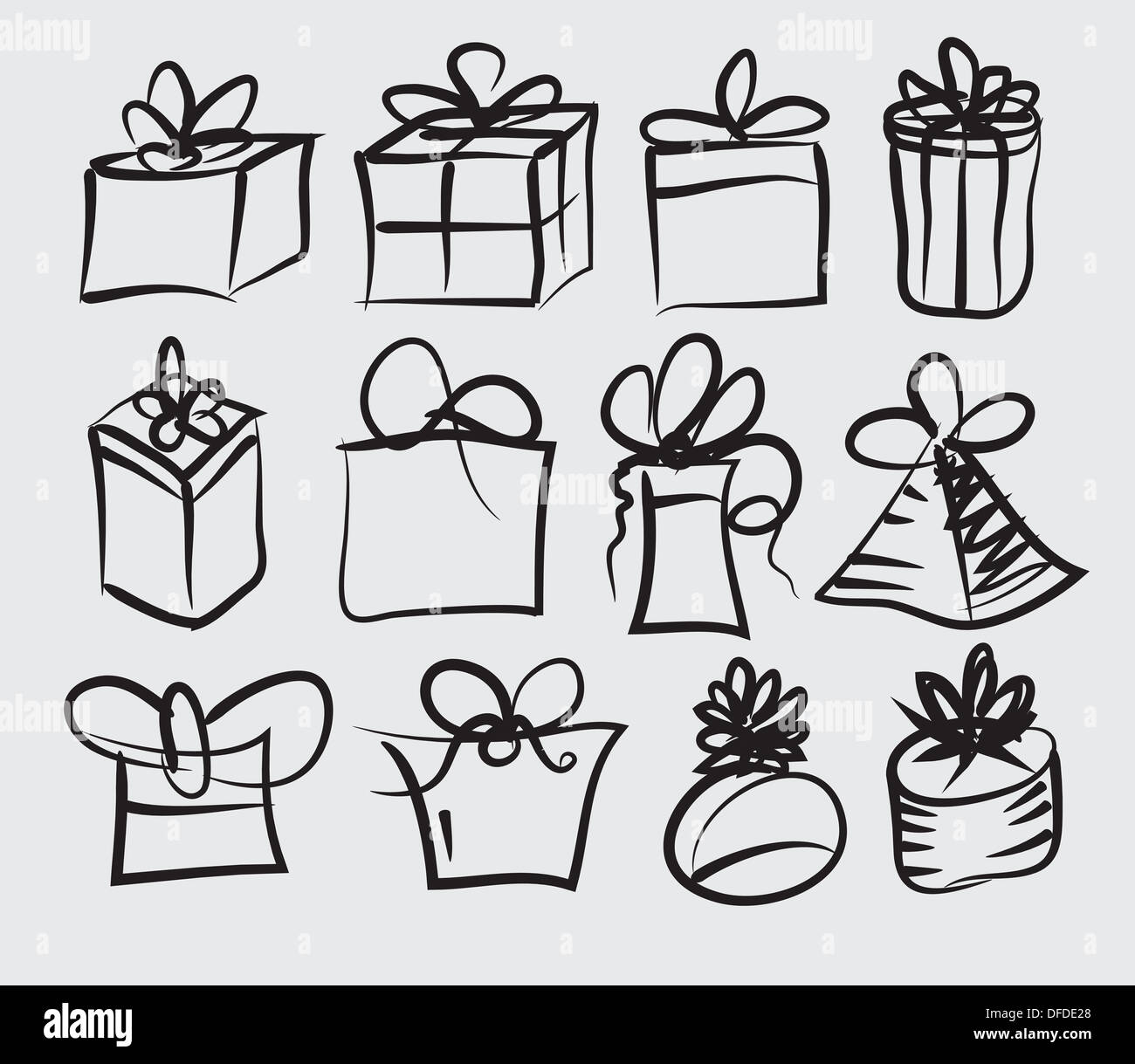 illustration of set of gift boxes Stock Photo - Alamy