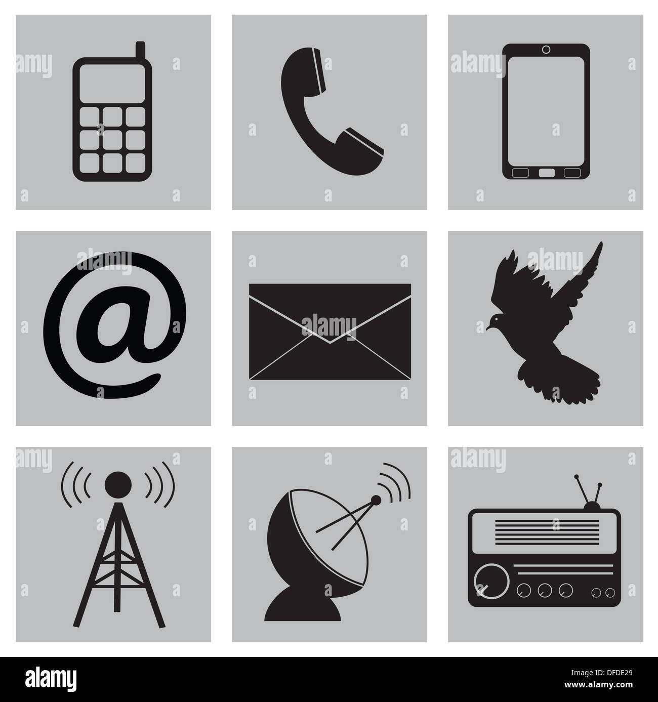 Collection icons of communication, for your design Stock Photo - Alamy