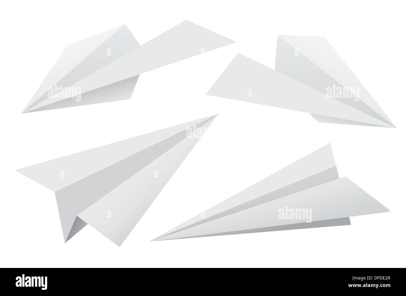set of paper planes isolated on white background Stock Photo - Alamy