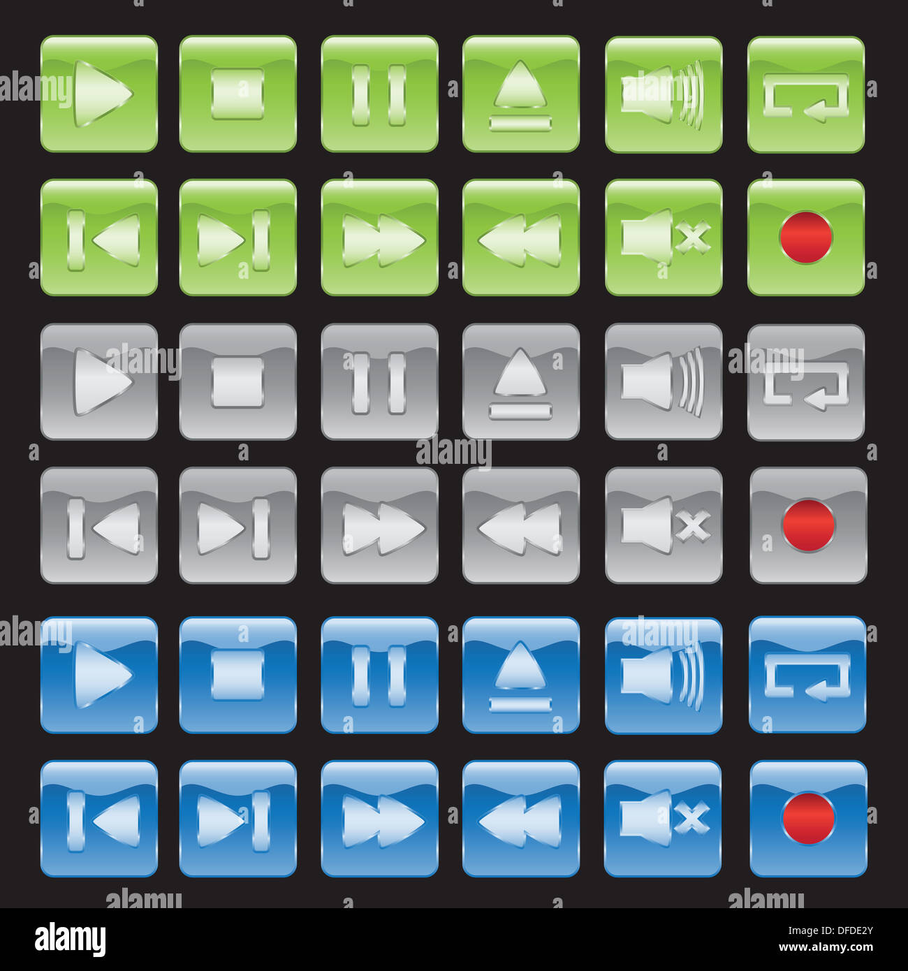 Media player buttons collection Stock Photo - Alamy
