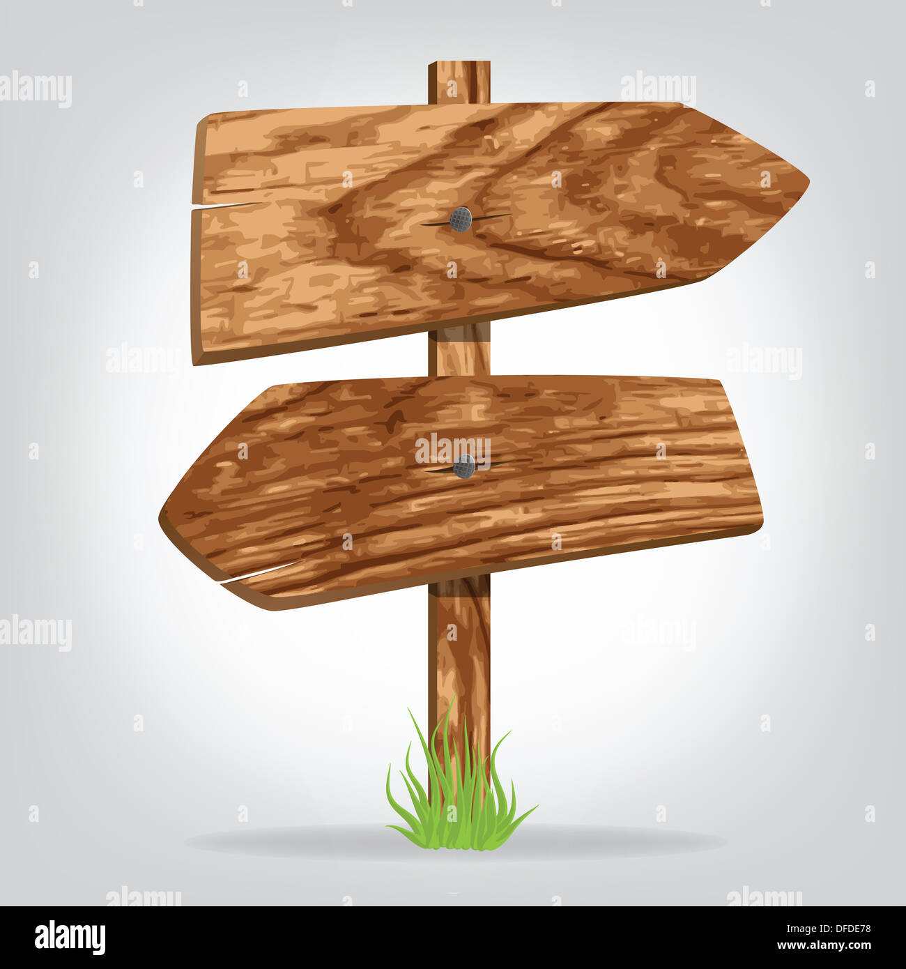 Wooden pointer boards on a grass Stock Photo - Alamy