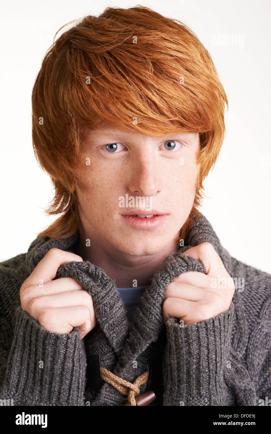 Portrait of attractive redhead guy looking at camera Stock Photo - Alamy