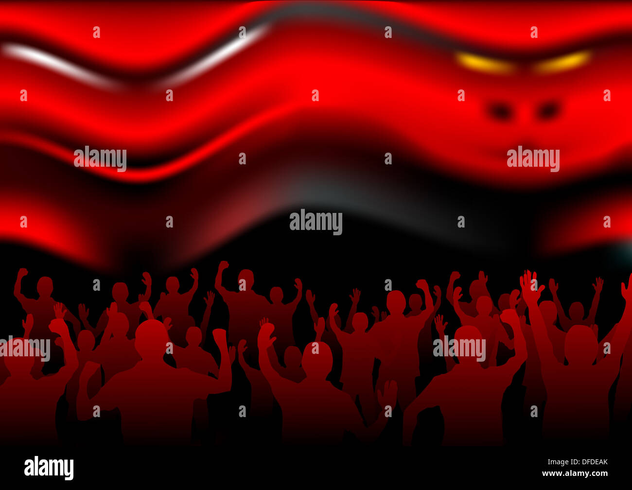 The people crowd faces to abstract devil persons Stock Photo - Alamy