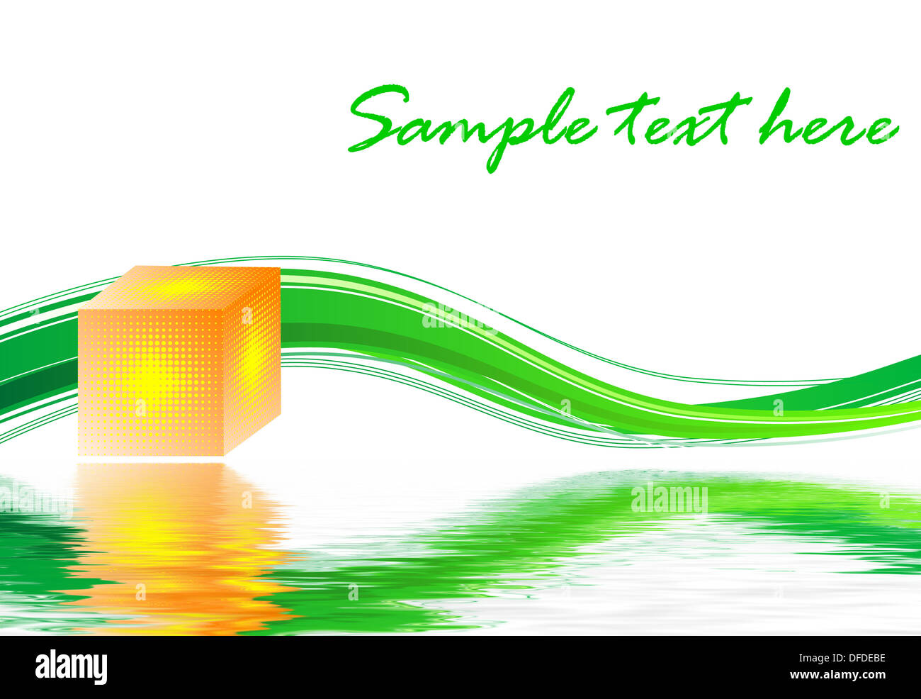 3d cube and abstract waves in water Stock Photo - Alamy