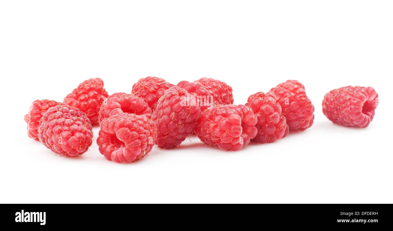 fresh raspberries isolated on white Stock Photo - Alamy