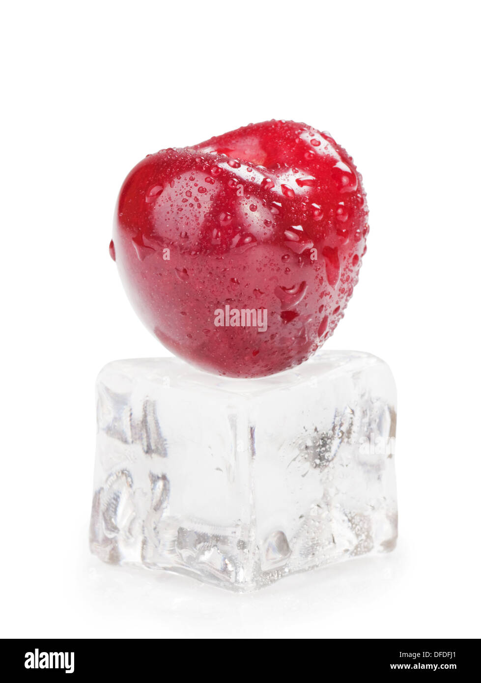 Ice Cherries. Fresh cherries with ice cube Stock Photo - Alamy