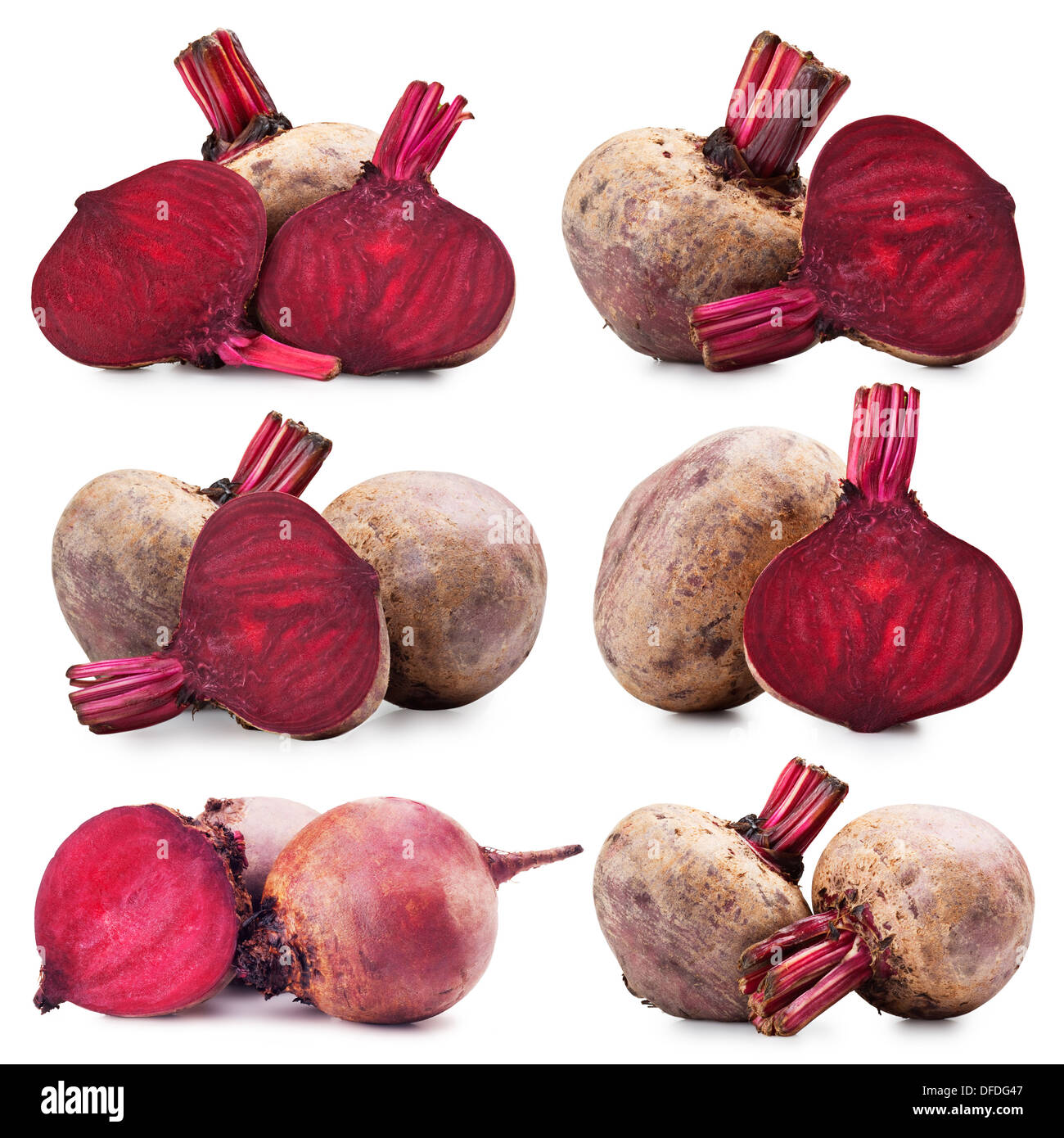 collection of photos of beets on a white background Stock Photo - Alamy