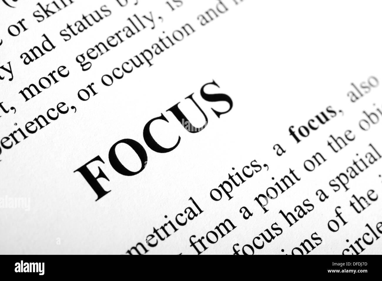 The word Focus shot with artistic selective focus Stock Photo - Alamy