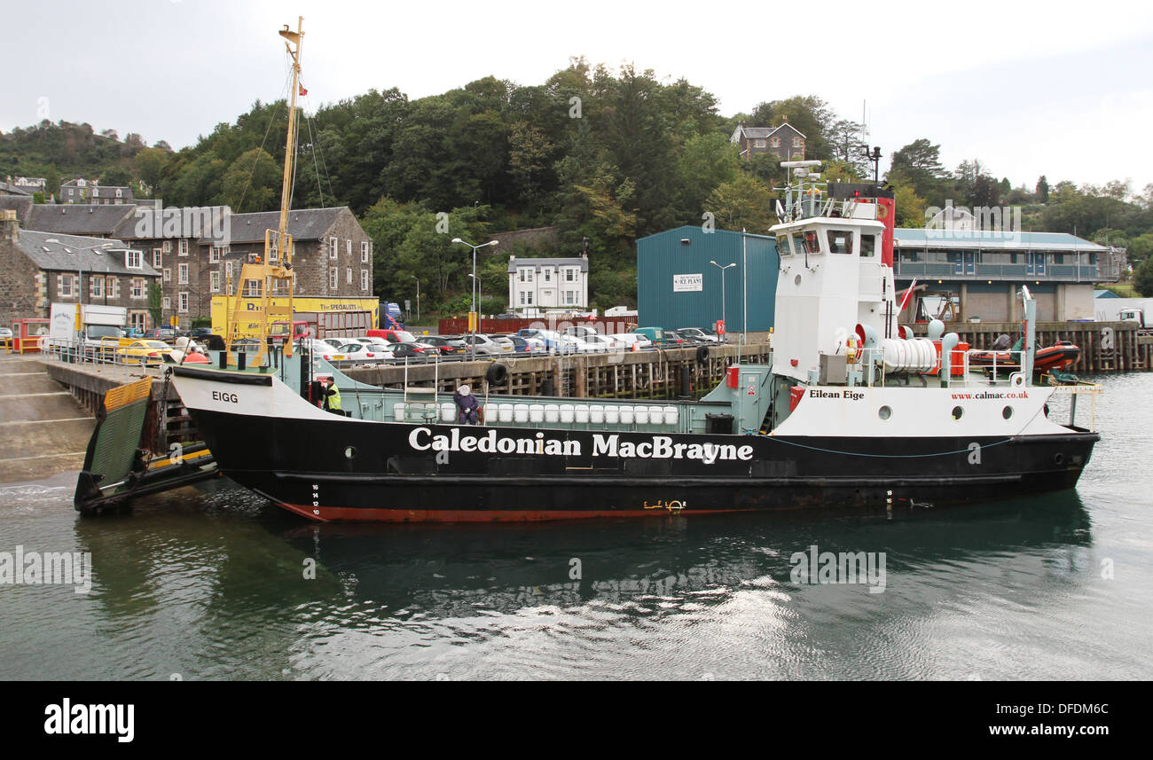 Calmac Ferry MV Eigg departing Oban for lismore Scotland October 2013 ...