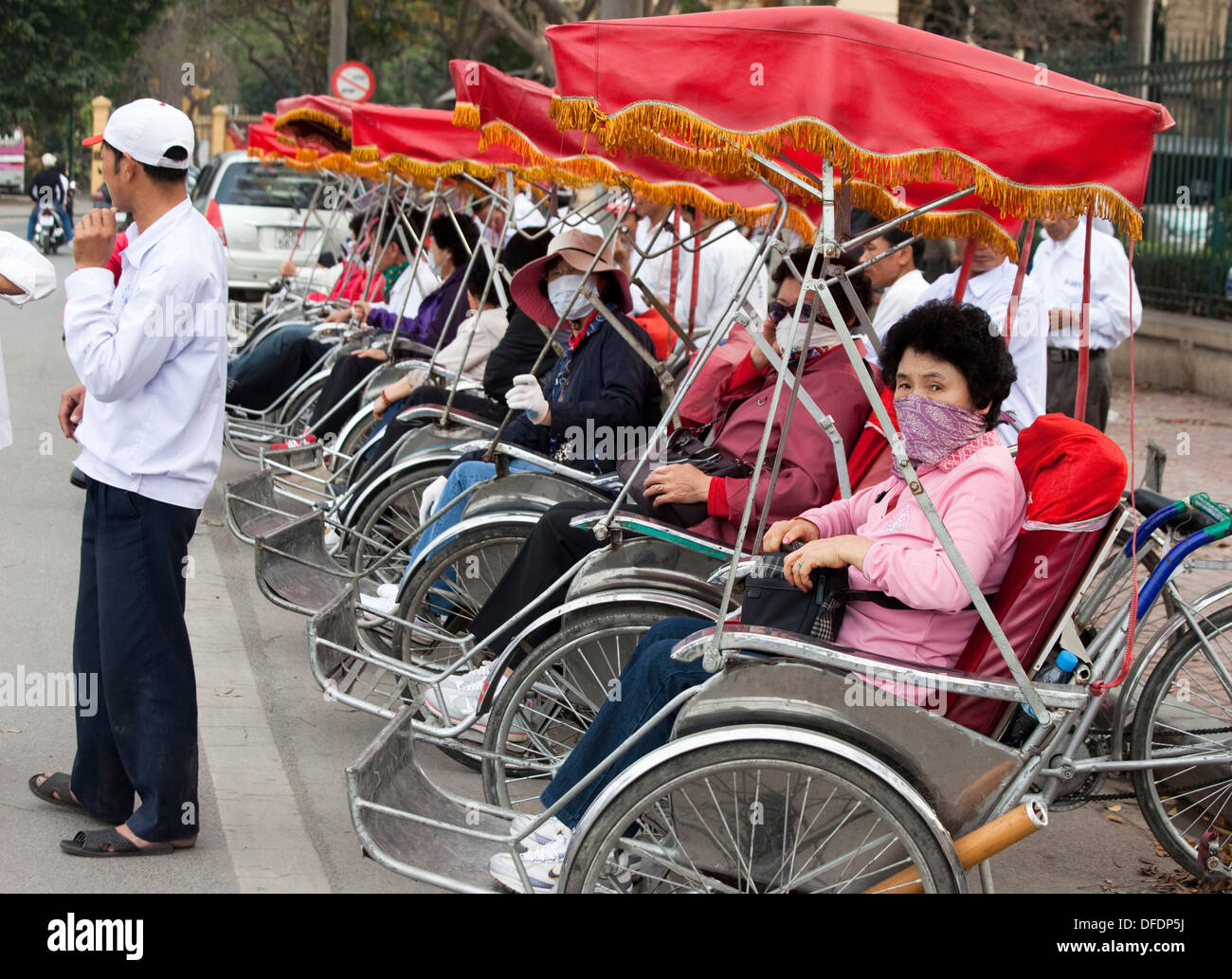 Rickshaw Drivers Waiting for Business, Hanoi, Vietnam Stock Photo - Alamy
