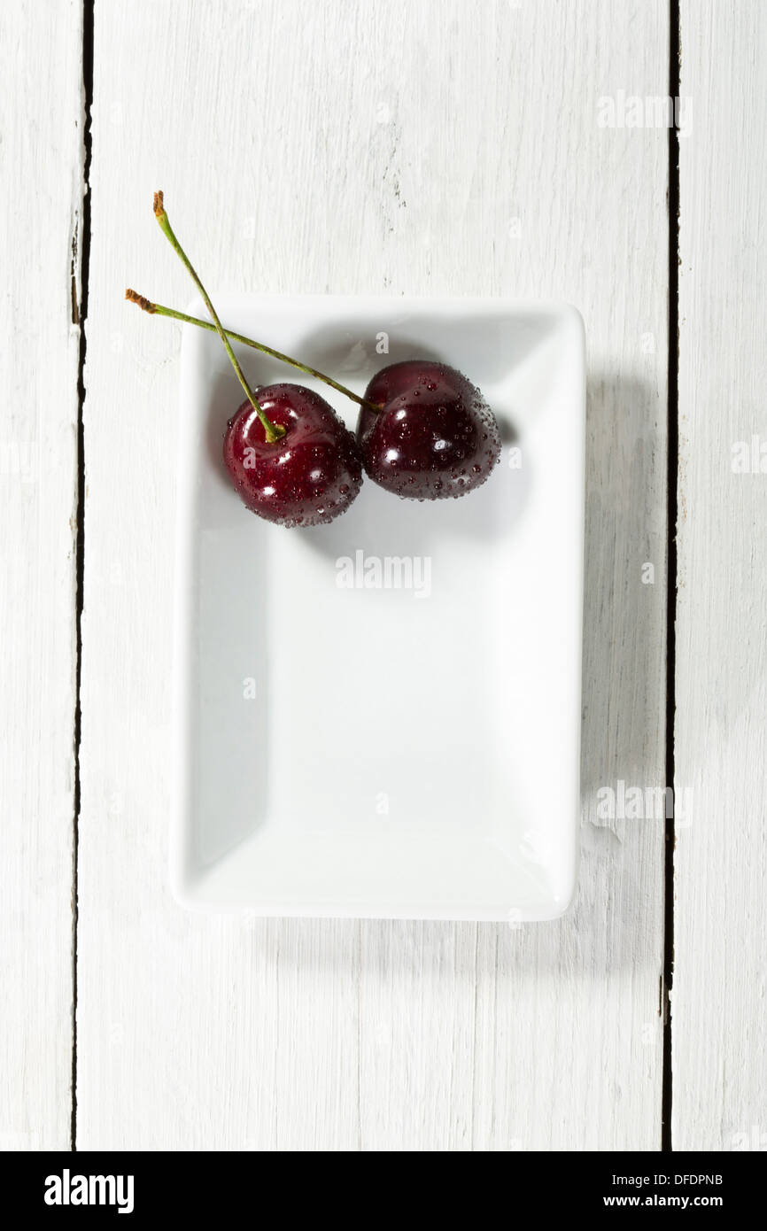 Cherries in plate close hi-res stock photography and images - Alamy