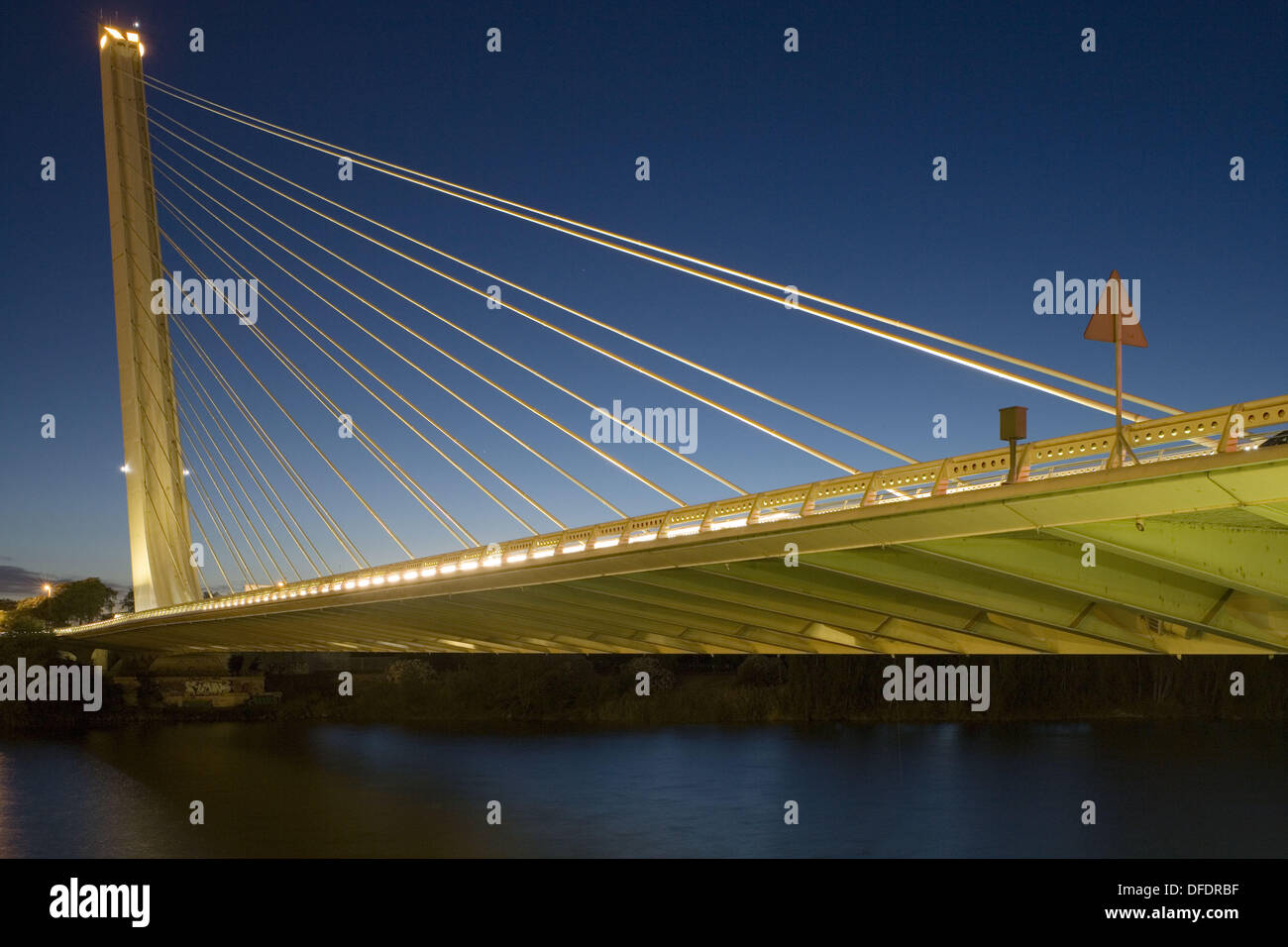 Alamillo Bridge Guadalquivir Seville Spain High Resolution Stock ...