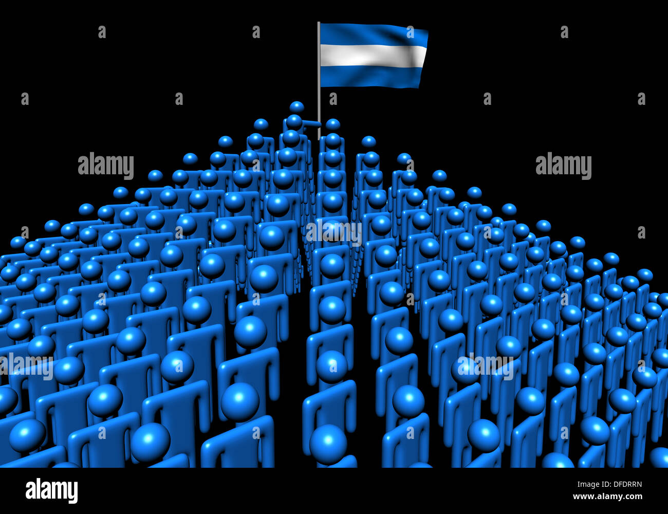 Pyramid of abstract people with Nicaragua flag illustration Stock Photo ...