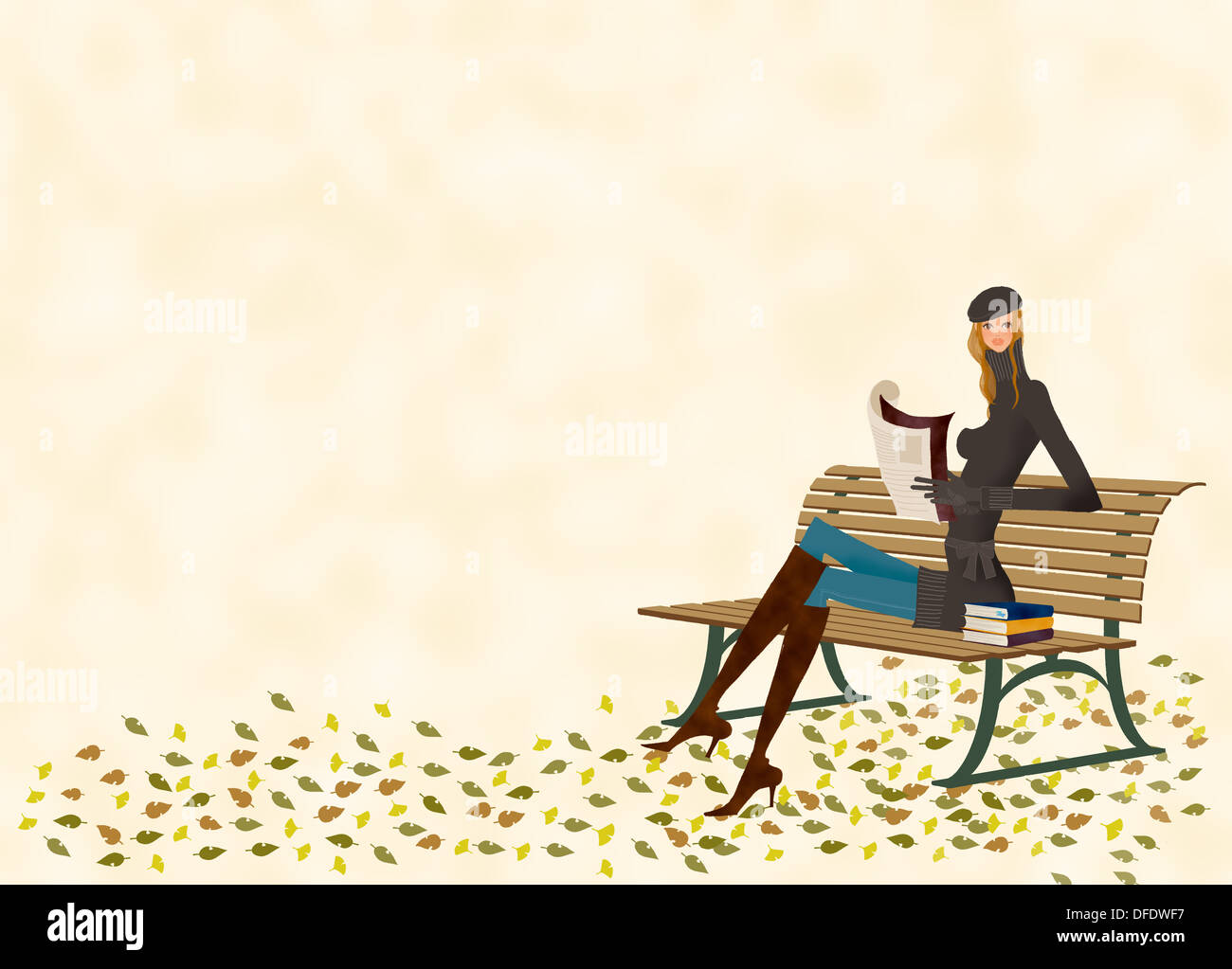Illustration, Reading A Book Stock Photo - Alamy