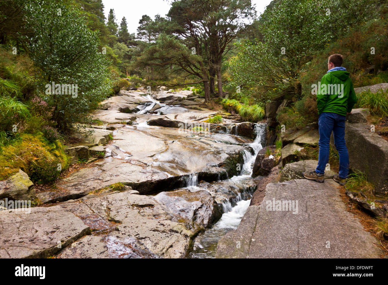 Mountain stream Glen River path Mourne mountains Slieve Donard Stock ...