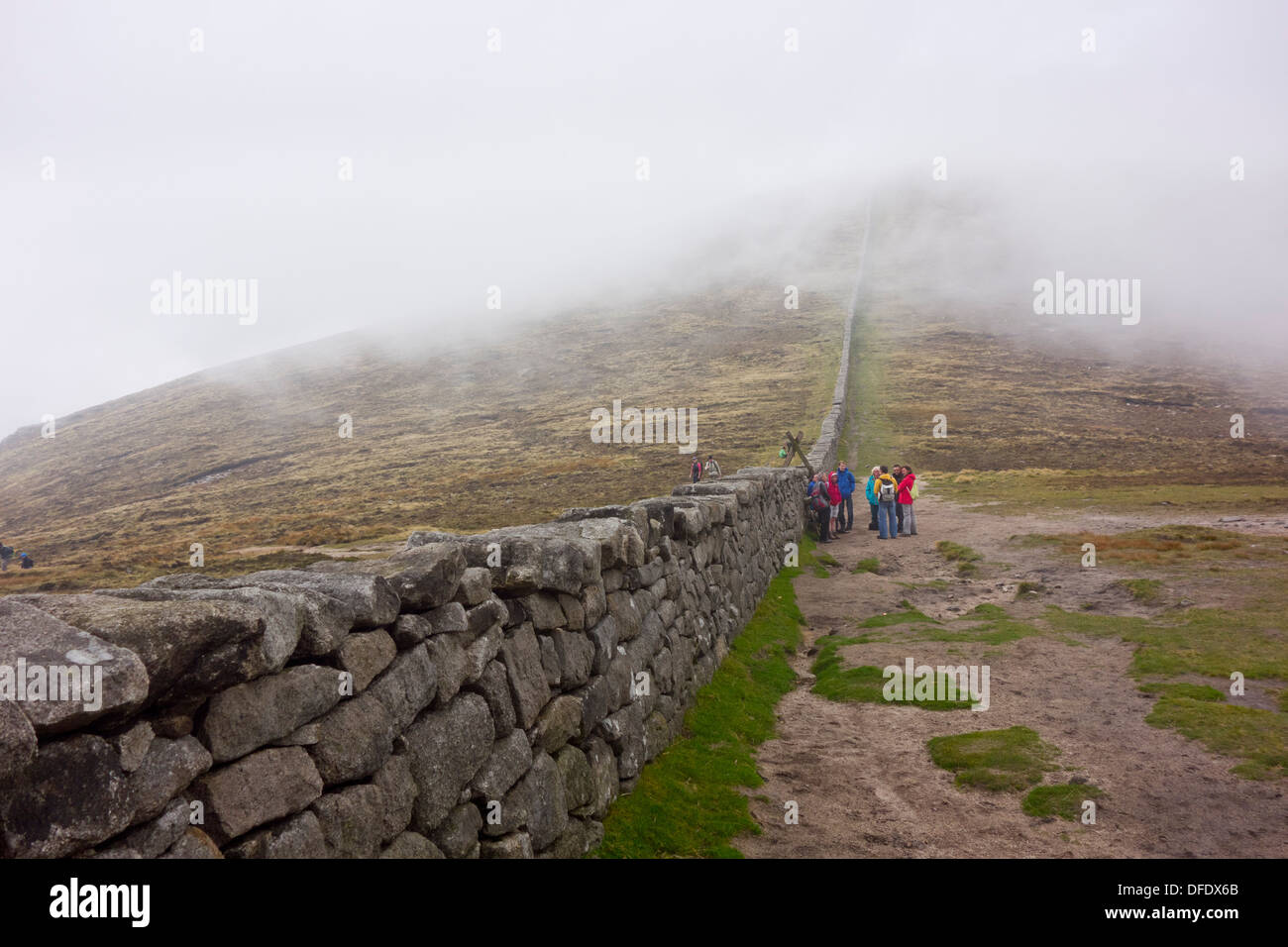 The Mourne Wall Between Slieve Commedagh Slieve Donard Mourne Mountains ...