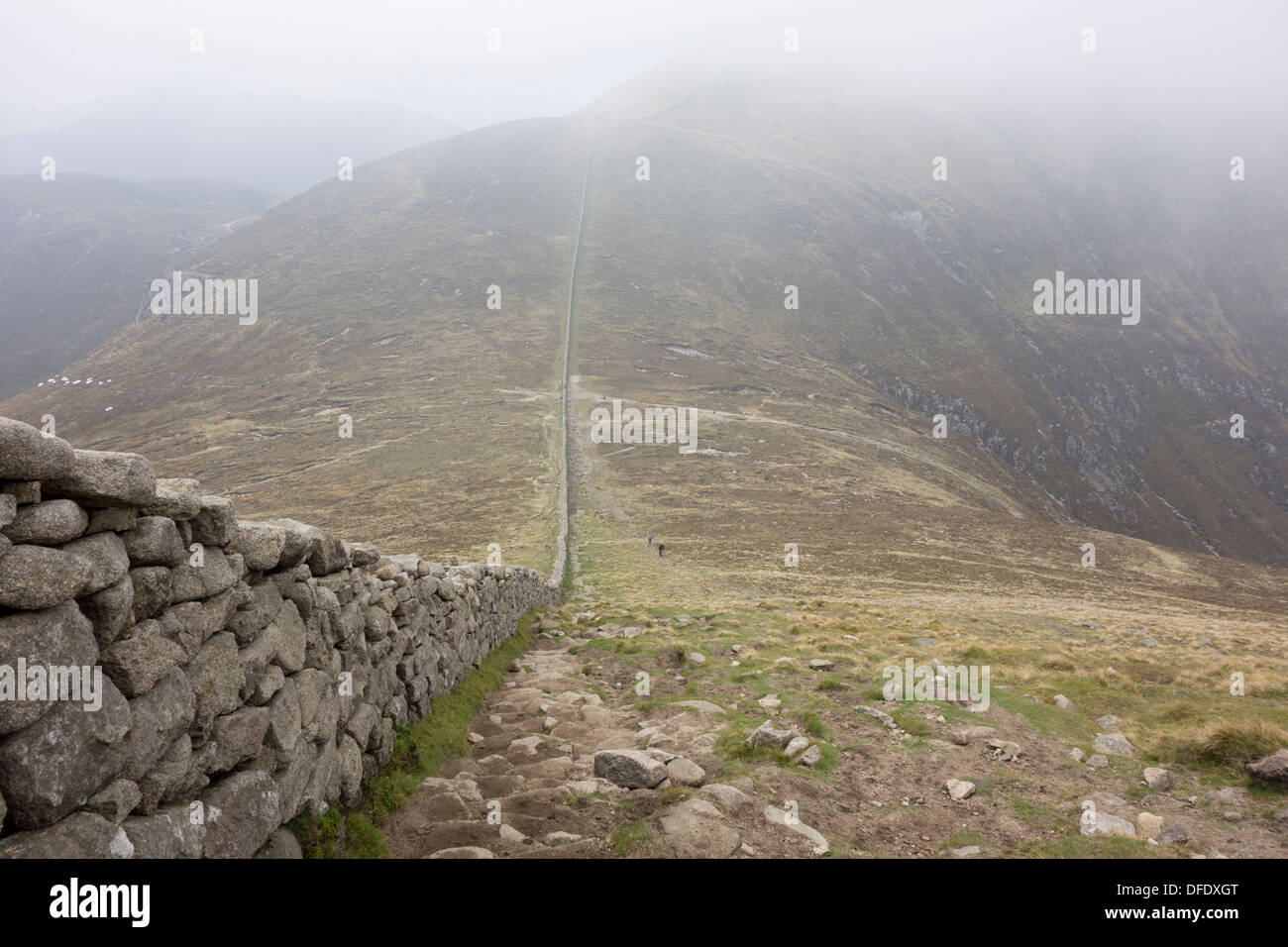 The Mourne Wall Between Slieve Commedagh Slieve Donard Mourne Mountains ...
