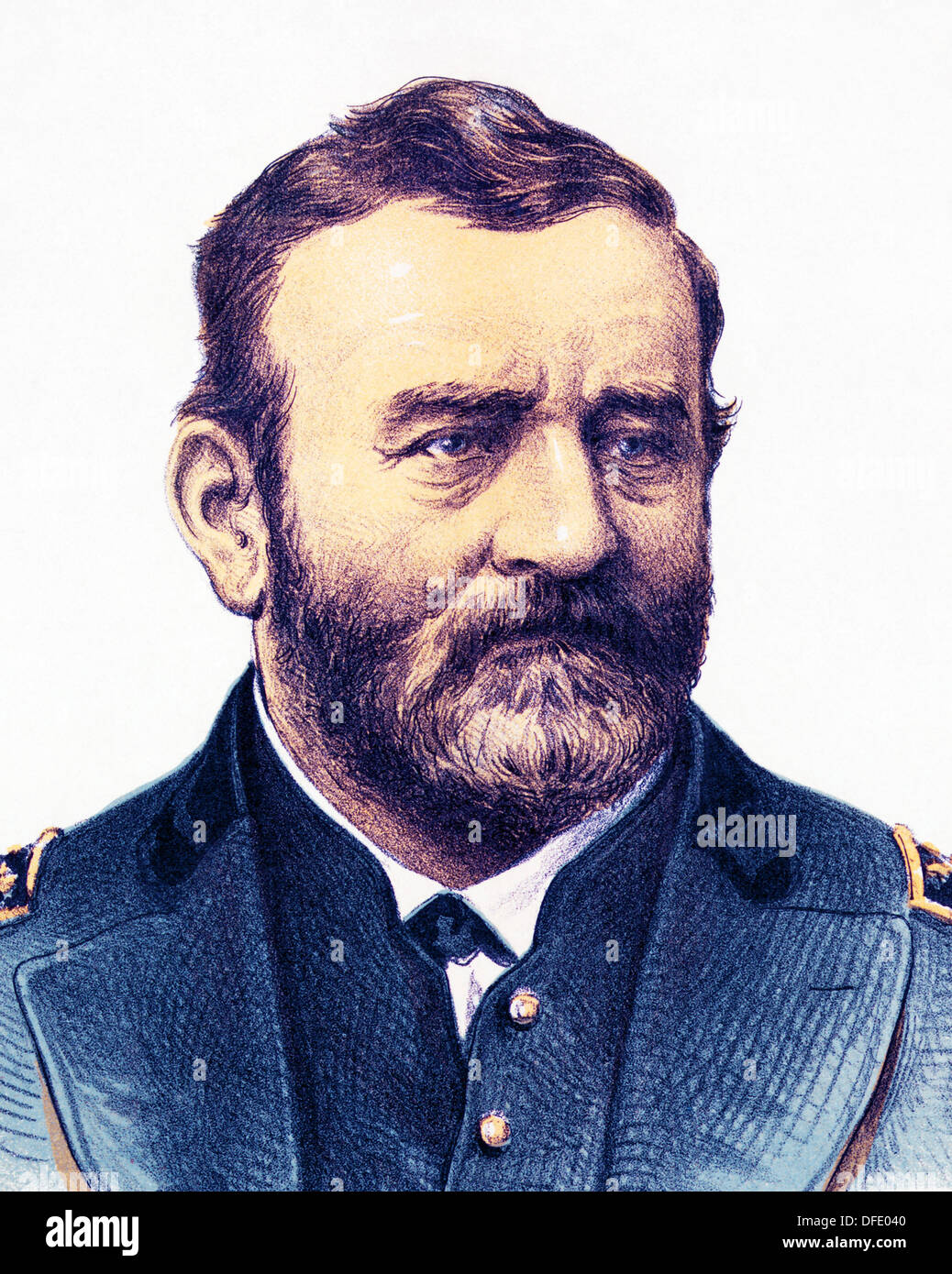 Vintage portrait of Ulysses S Grant Stock Photo - Alamy