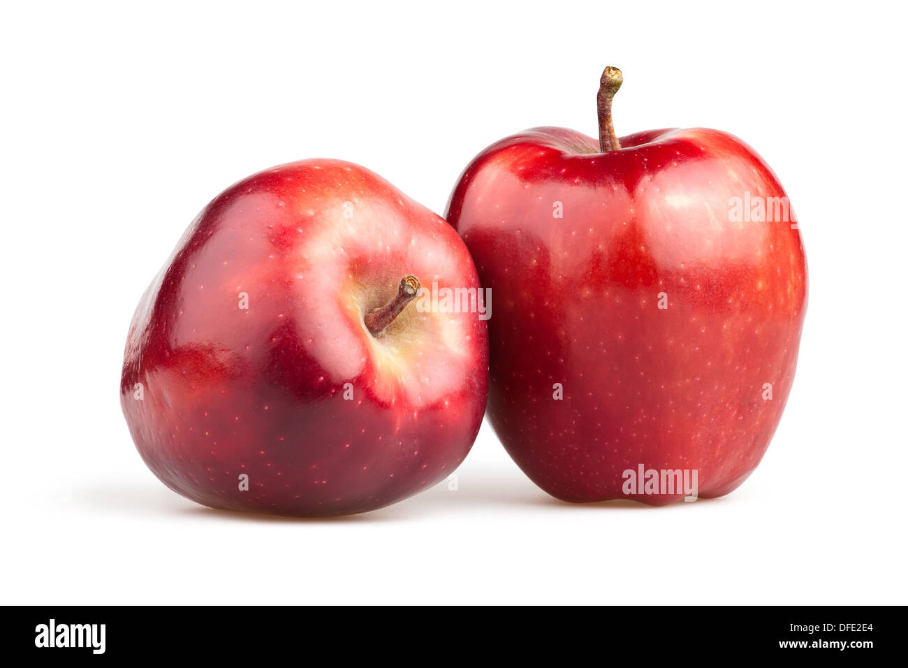 Red delicious apple two Cut Out Stock Images & Pictures - Alamy
