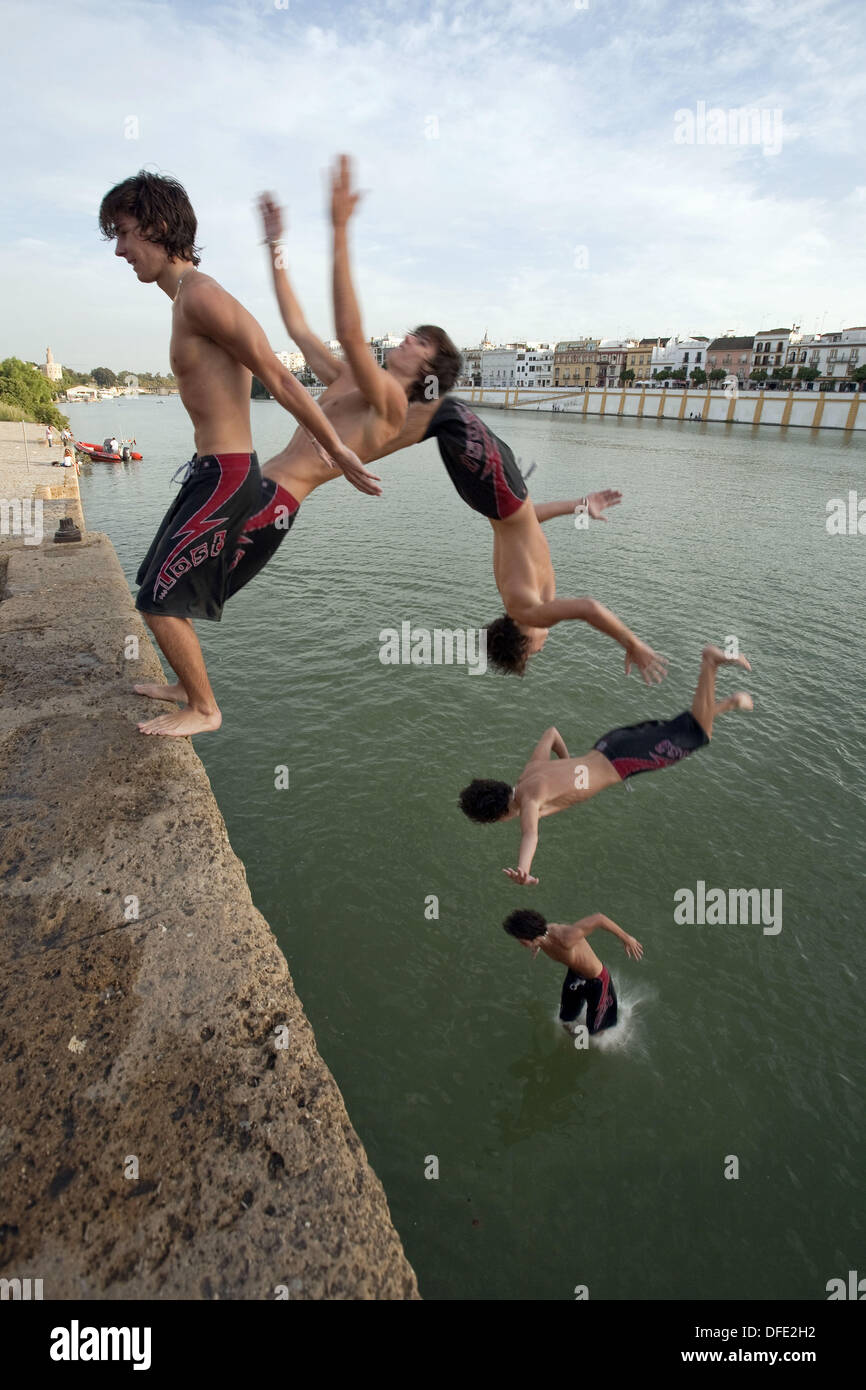 Boy diving into river hi-res stock photography and images - Alamy