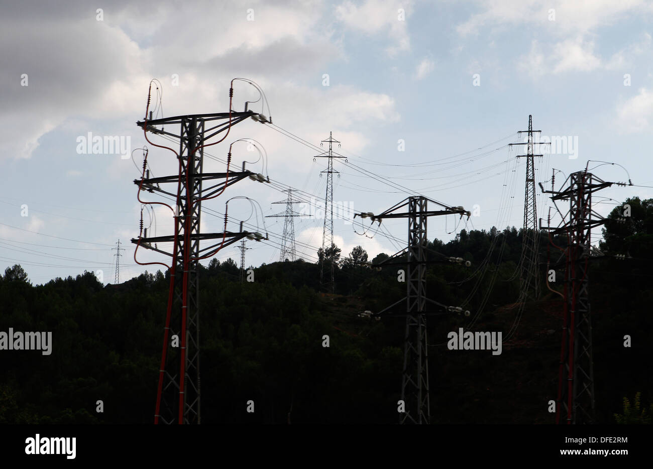 Suspended power lines hi-res stock photography and images - Alamy