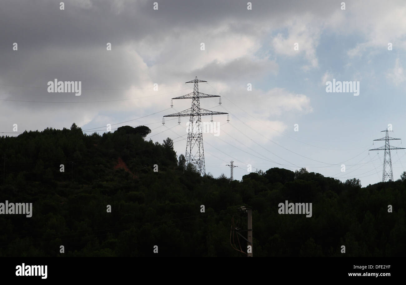 Suspended power lines hi-res stock photography and images - Alamy