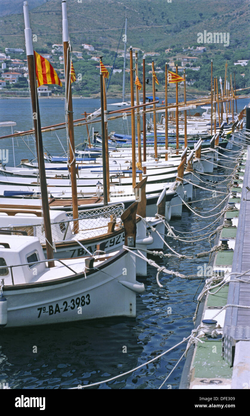 Traditional Catalan boats. Port de la Selva, Costa Brava. Girona ...