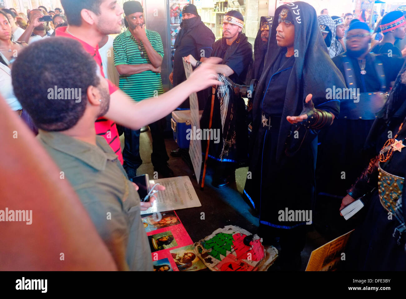 Members of the Black Israelites preaching in Times square, New York ...