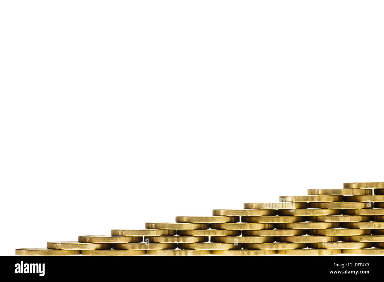 Gold Coin Frame Corner in a Stacked Pattern Stock Photo - Alamy