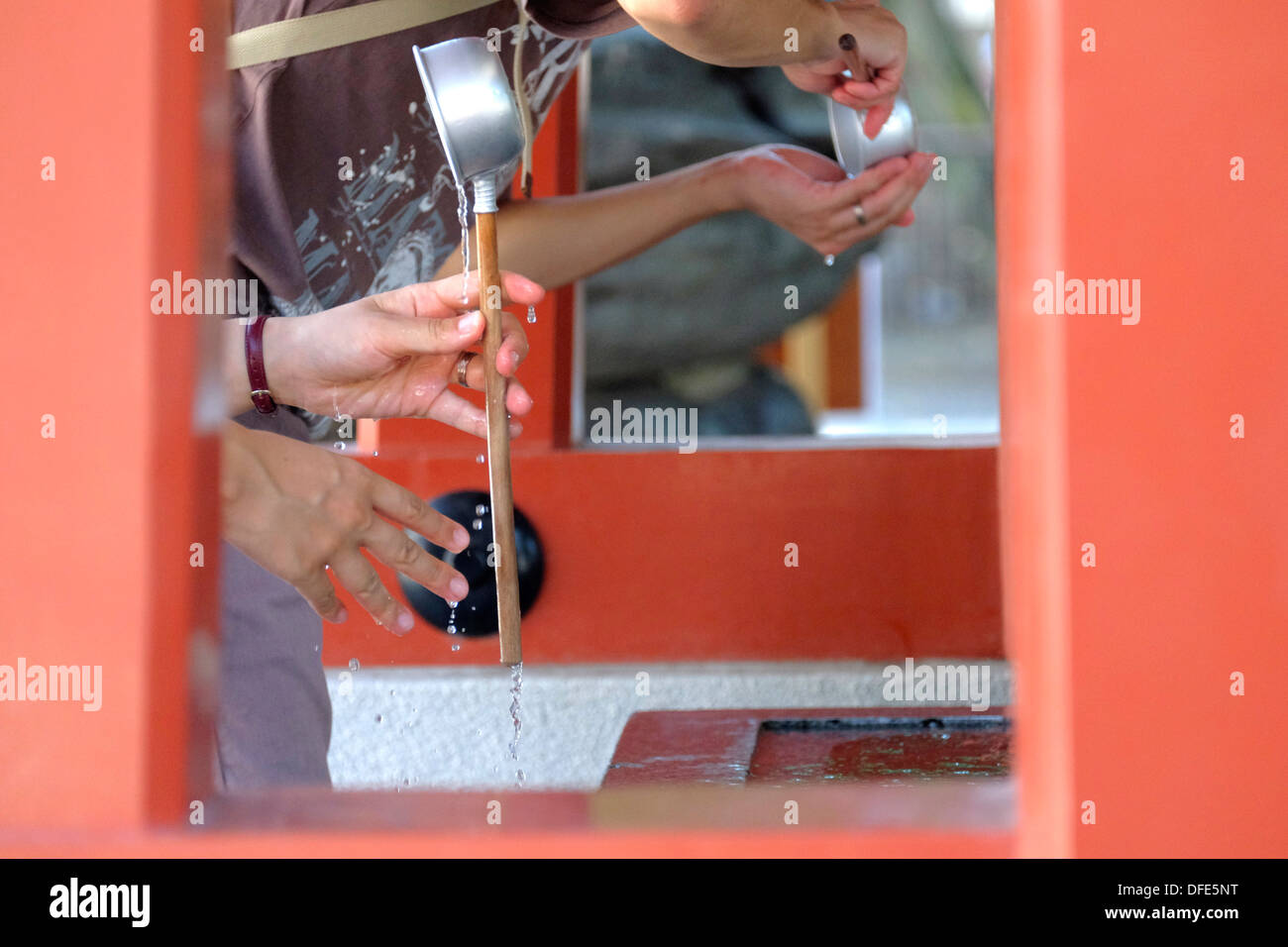 chozuya or temizuya. Shinto water ablution pavilion. Asakusa shrine ...