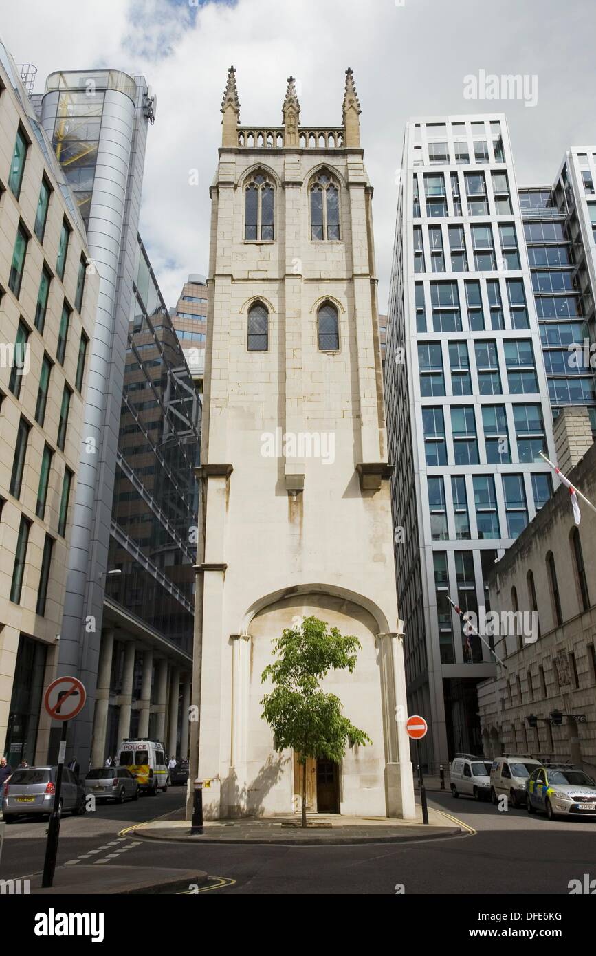 St Alban tower, surrounded by modern buildings, St Alban´s was a church ...