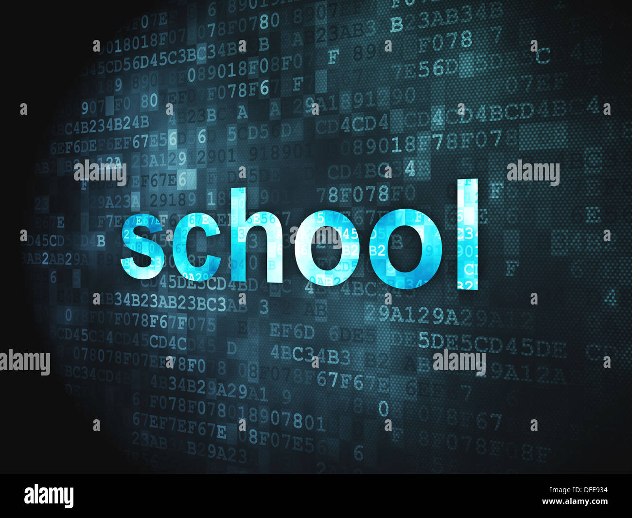 Education concept: School on digital background Stock Photo - Alamy