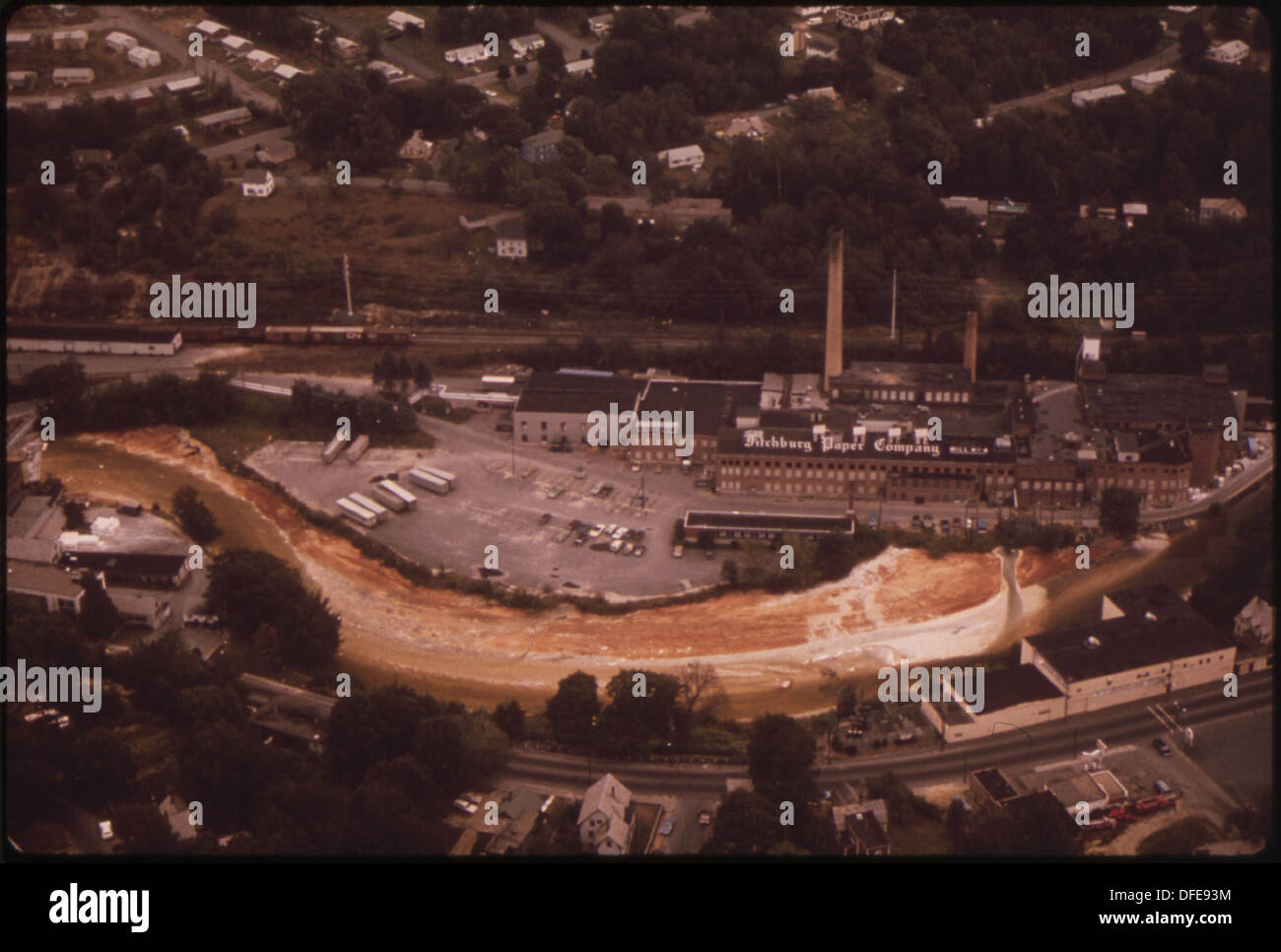 The Fitchburg Paper Company, located along the Nashua River, shown in ...