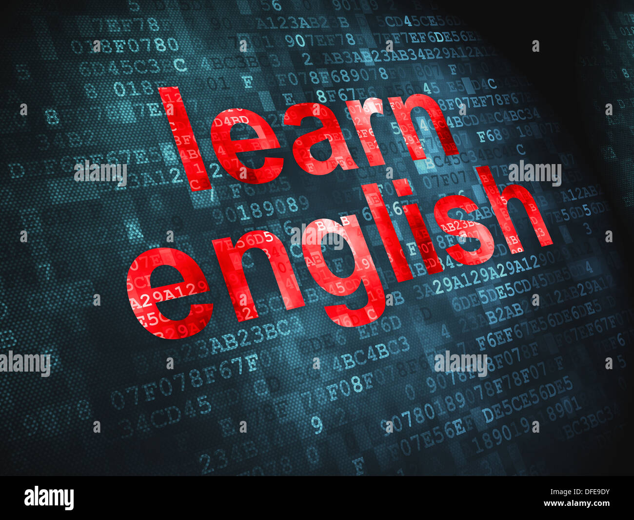 Education concept: Learn English on digital background Stock Photo - Alamy