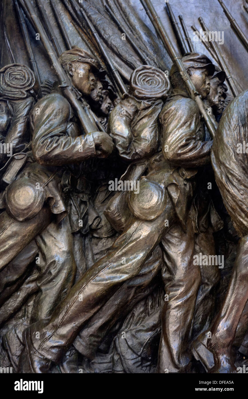 Robert Gould Shaw memorial and the Massachusetts 54th regiment Stock ...