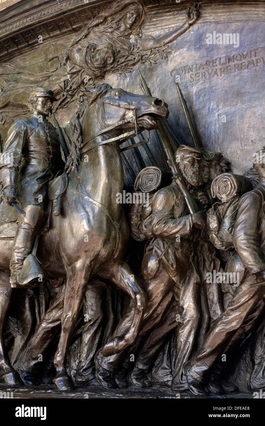 Robert Gould Shaw memorial and the Massachusetts 54th regiment Stock ...