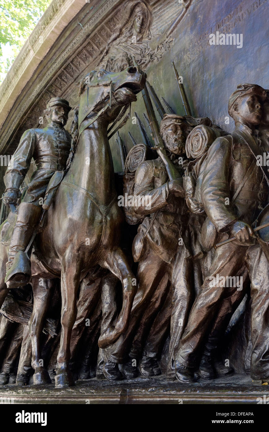 Robert Gould Shaw memorial and the Massachusetts 54th regiment Stock ...