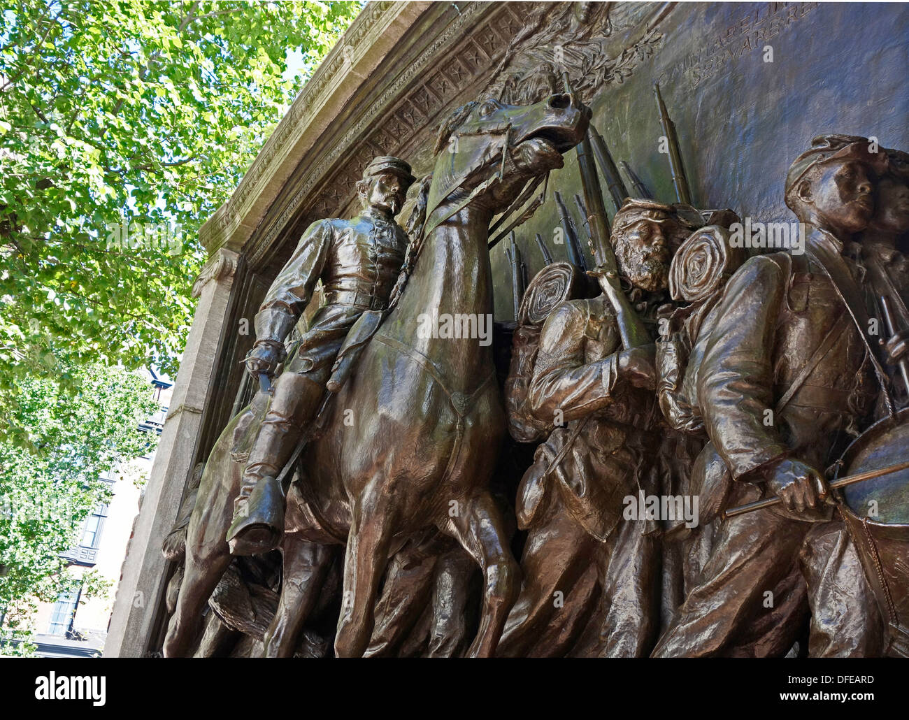 Robert Gould Shaw memorial and the Massachusetts 54th regiment Stock ...