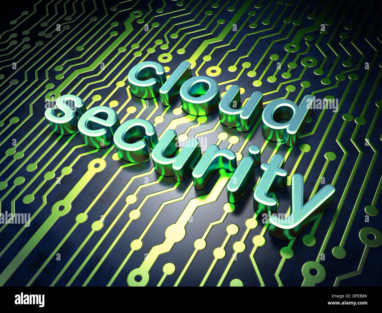 Cloud computing technology, networking concept: circuit board wi Stock ...