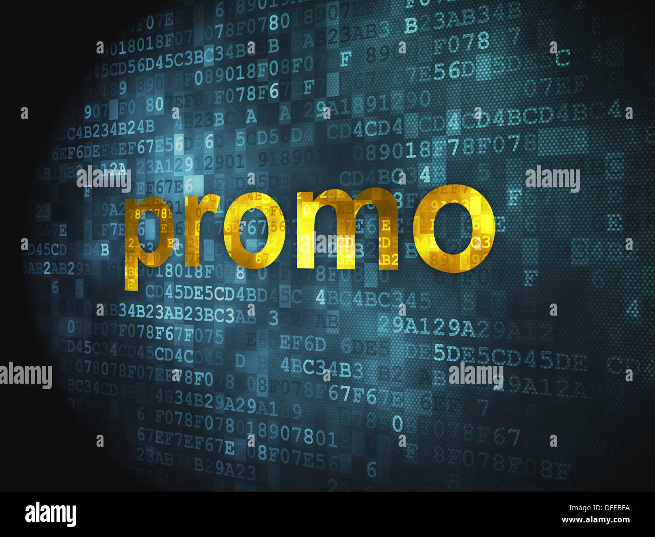 Advertising concept: Promo on digital background Stock Photo - Alamy