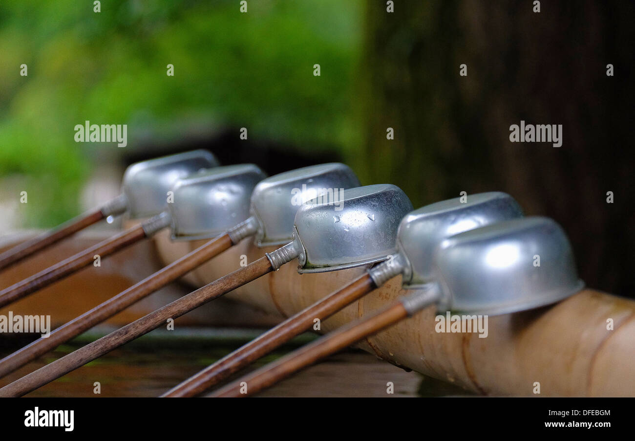 chozuya or temizuya. Shinto water ablution pavilion. Nezu shrine Stock ...