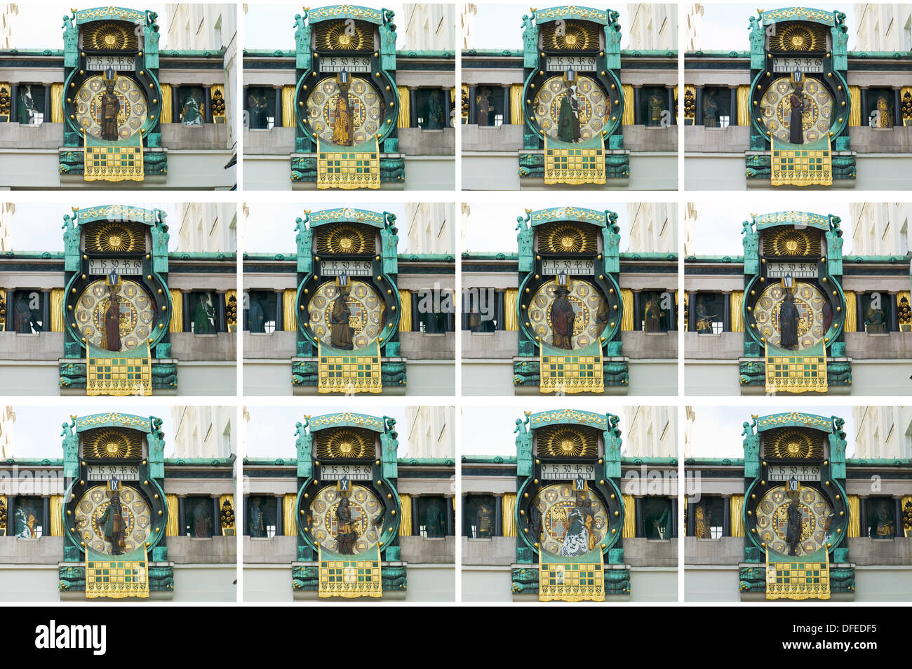 Anker clock in Vienna - Austria in the day Stock Photo - Alamy